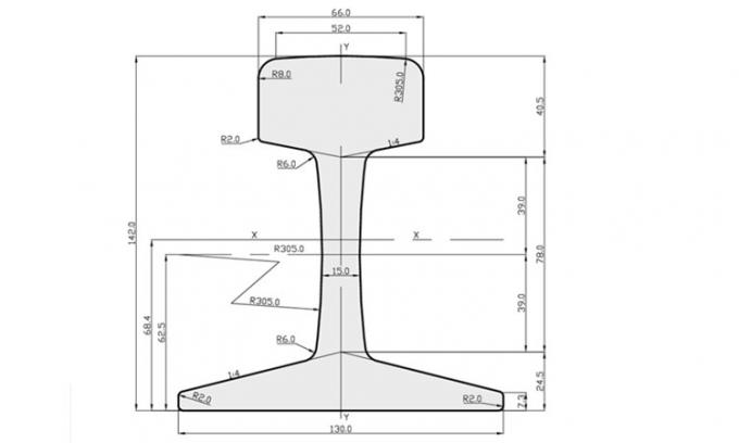 EN Standard 45E3 RN45 Steel Rail Length 6-12m QU100